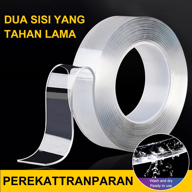 Jual Double Tape Nano Tape 3M Selotip Bening Transparan Perekat Dua Sisi | Shopee Indonesia