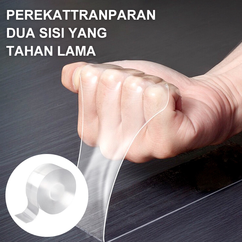Jual Double Tape Nano Transparan Perekat Dua Sisi Isolasi Bening Dua ...