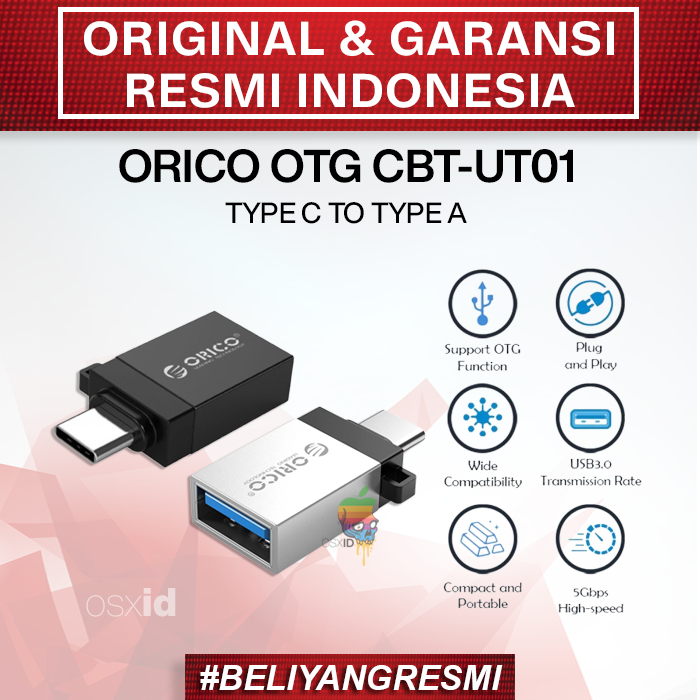 Jual ORICO OTG Adapter Type C to USB A Female - Support Hardisk ...
