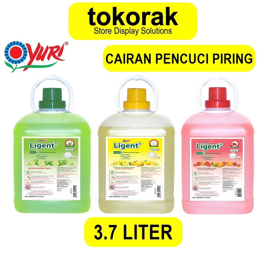 Jual YURI LIGENT SABUN CUCI PIRING JERIGEN 3.7 LITER DISHWASHING LIQUID ...