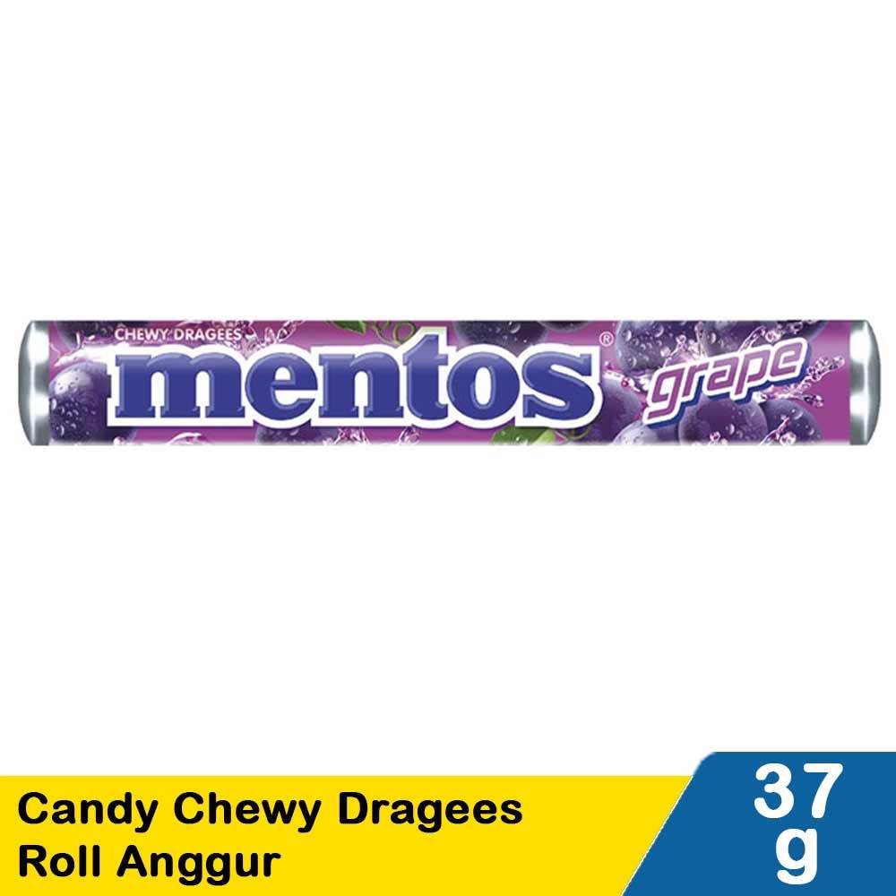 Jual Permen Mentos Candy Chewy Dragees Roll Anggur 37G | Shopee Indonesia