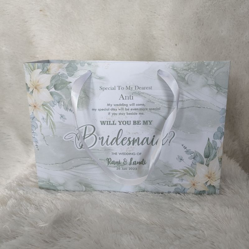 Jual paperbag kertas 24x17x7cm paperbag custom bridesmaid tas kertas ...