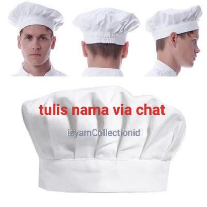 Jual topi chef dewasa free nama bordir | Shopee Indonesia