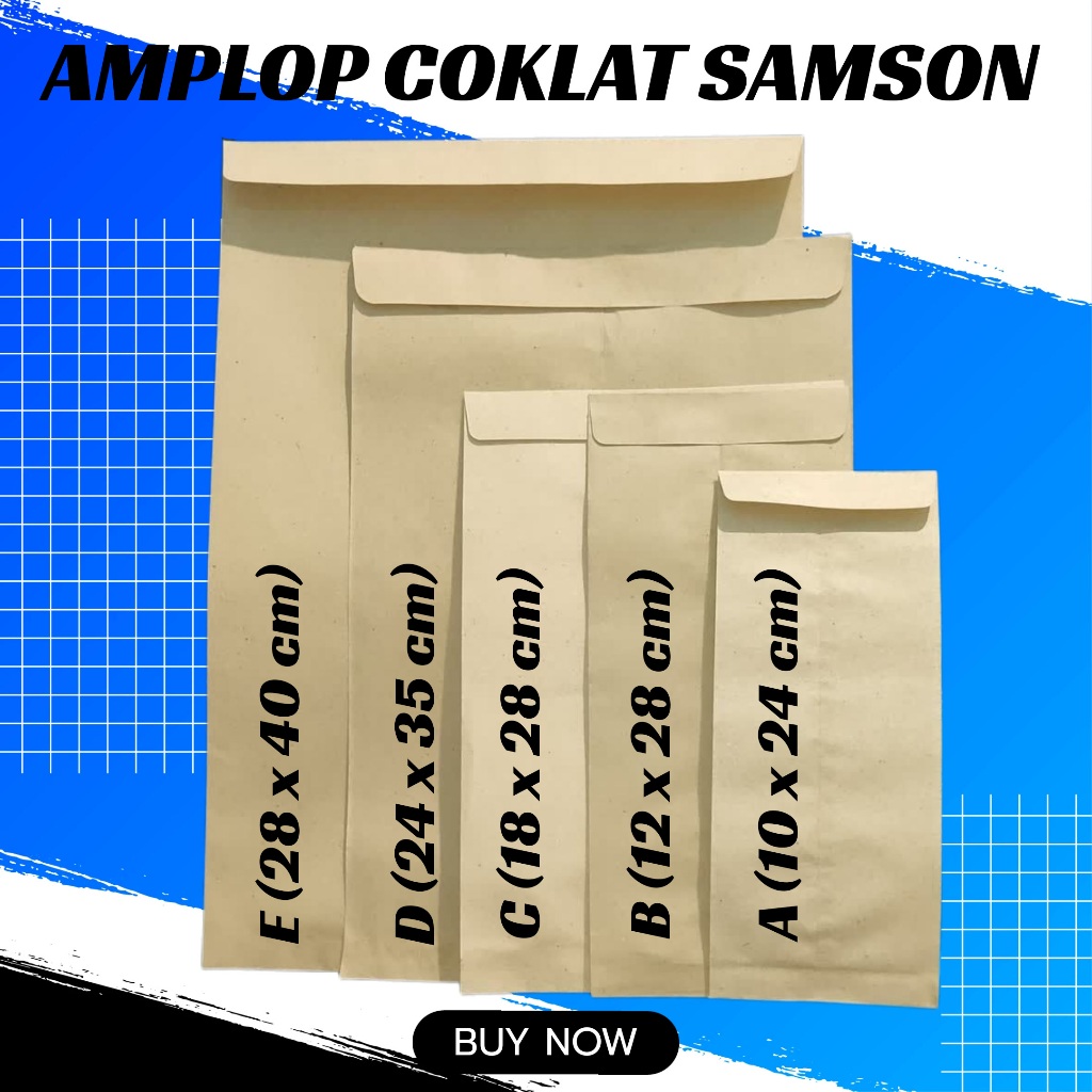 Jual AMPLOP COKLAT SAMSON ISI 100 LEMBAR/ AMPLOP COKLAT (A B C) | Shopee Indonesia