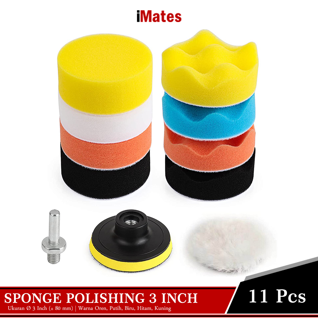 Jual Set Busa Poles Mobil Motor Spons Poles Kendaraan 3 inch 11 Pcs ...