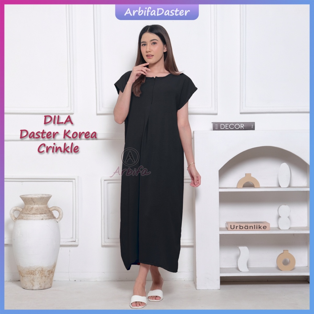 Jual Daster Korean Style Home Dress Viral Crinkle Ariflow Busui DILA ...