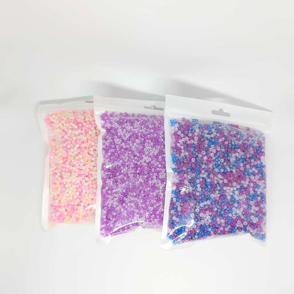 Jual Mote Pasir Mix Warna Ceylon Pastel 6/o 4mm 8/0 3mm Pon 450Gram ...