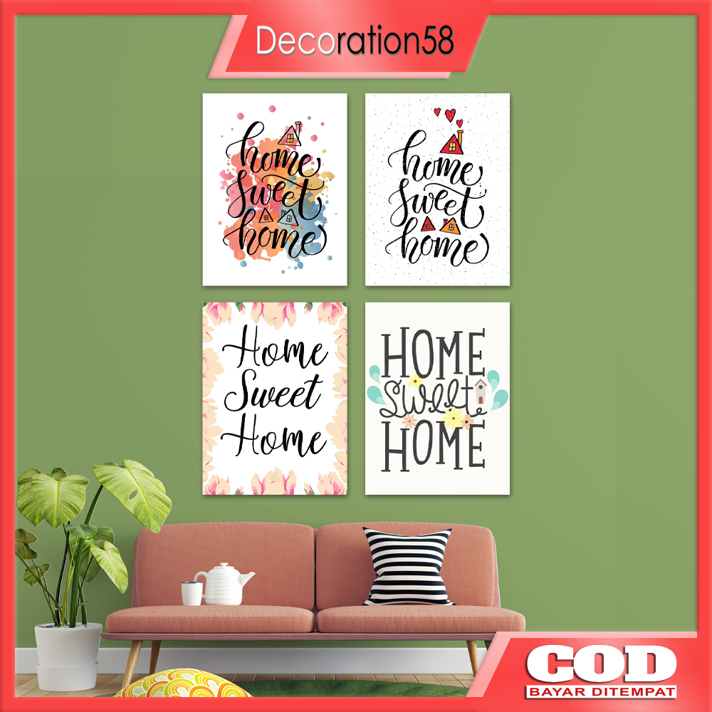 Jual Hiasan Dinding Walldecor Poster Kayu Home Sweet Home Dekorasi ...