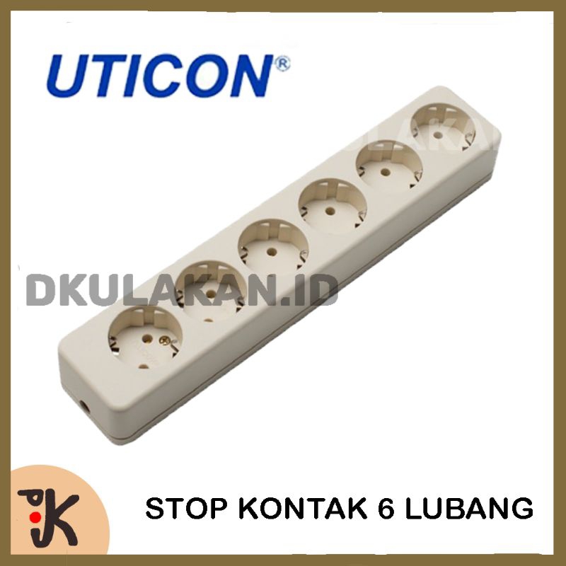 Jual UTICON STOP KONTAK ARDE LUBANG 6 PUTIH ST168 2P LOBANG GROSIR SNI | Shopee Indonesia