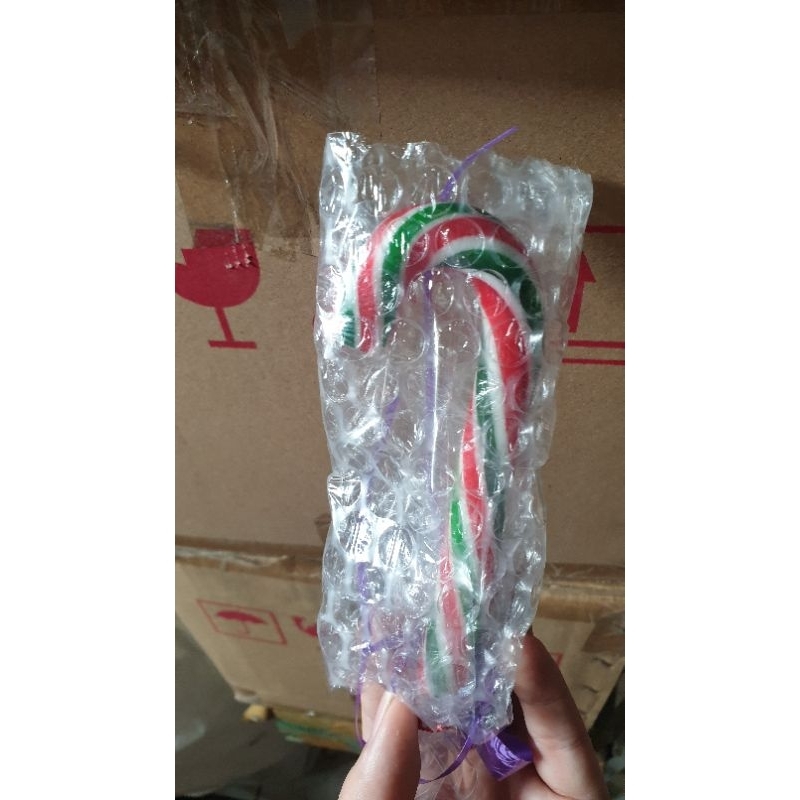 Jual Permen Tongkat Natal 15cm plastik warp+bublewarp | Shopee Indonesia