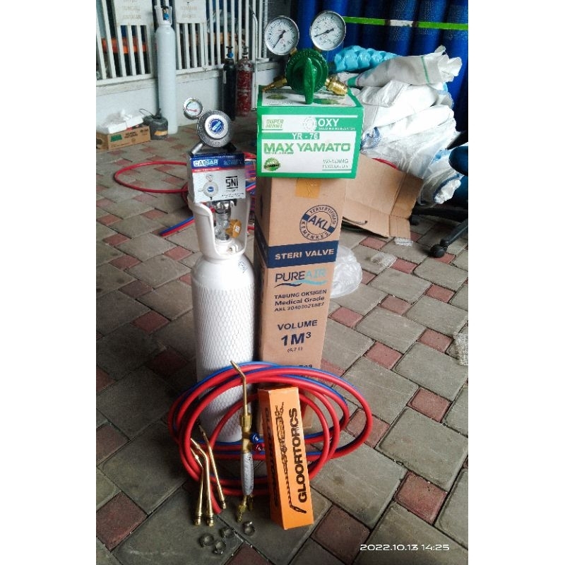 Jual Paket Tabung Oksigen 1m³ las serbaguna atau las kulkas atau las AC ...