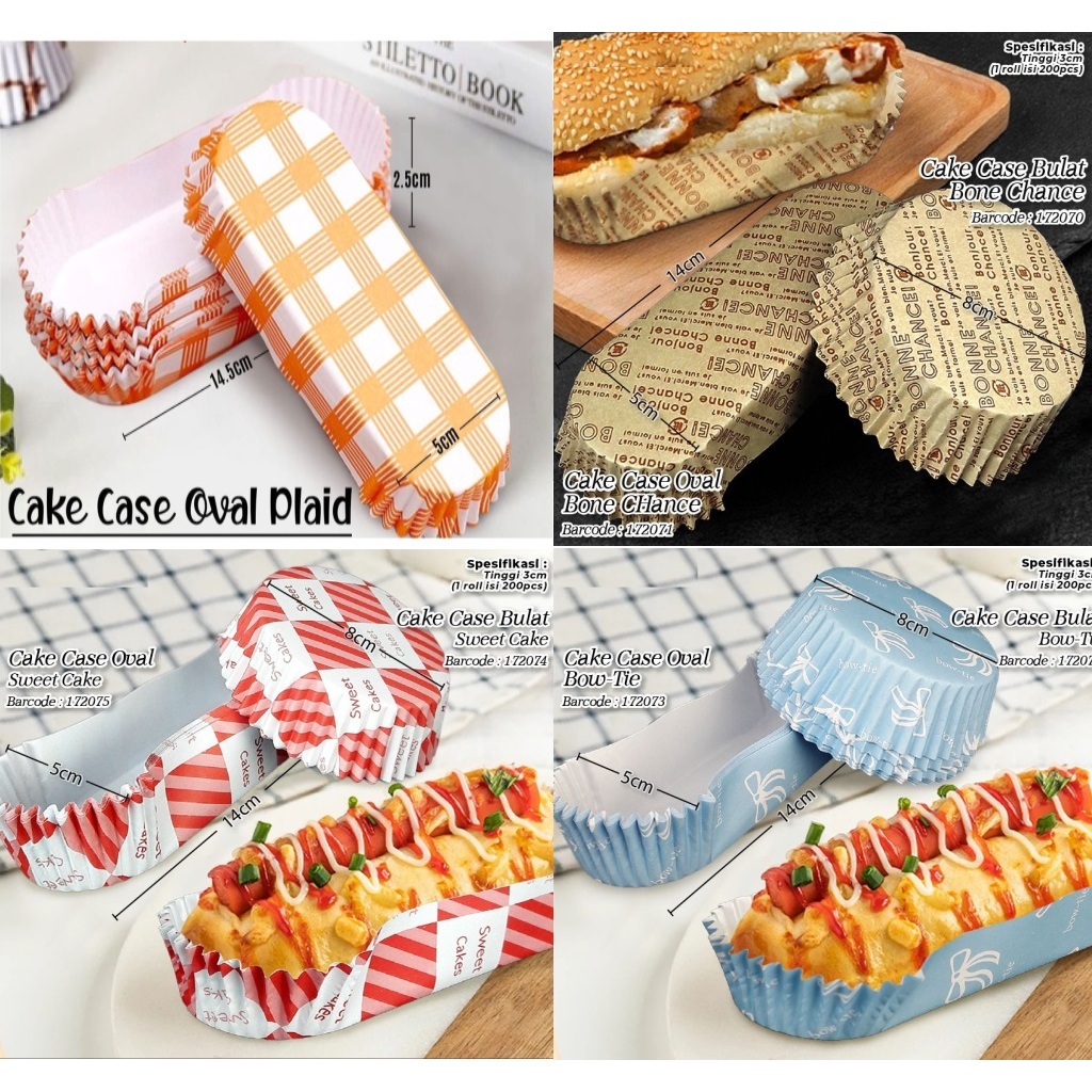 Jual 20pcs cake case plaid - cake case bulat - oval - cup kertas ...