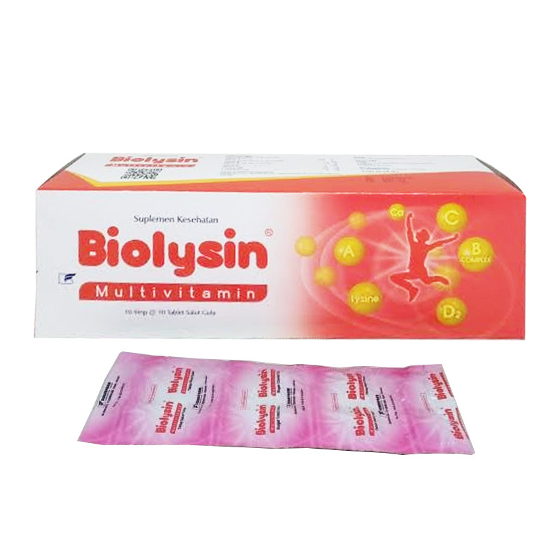 Jual BIolysin tablet 1 strip isi 10 tablet/ Biolysin Multivitamin Nafsu ...
