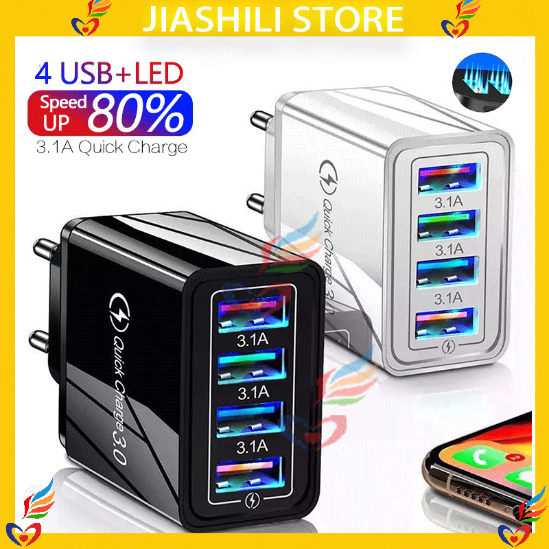Jual Jiashili_ Adapter Fast Charger Kepala 4 Port USB 36W Quick Charge ...