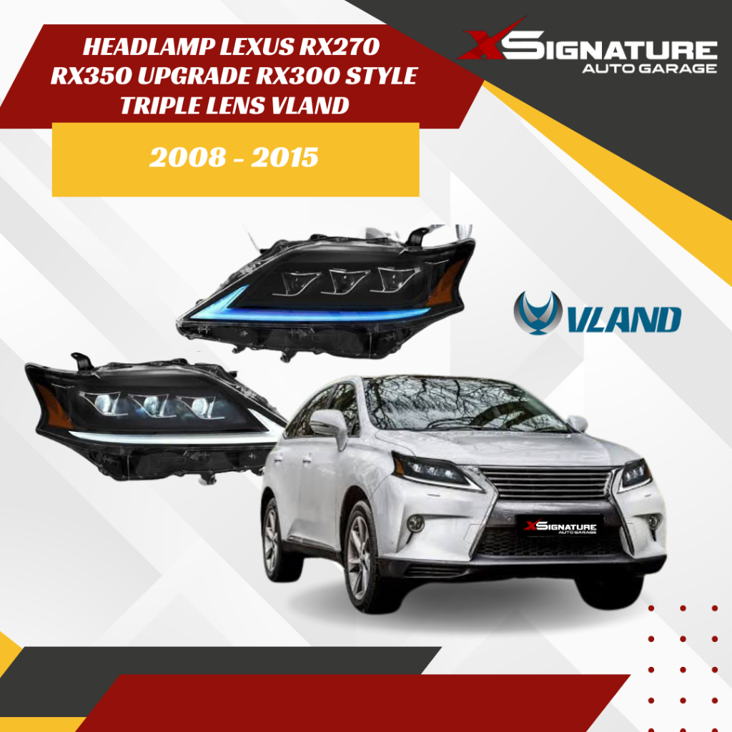 Jual HEADLAMP LEXUS RX270 RX350 2008-2015 UPGRADE RX300 STYLE TRIPLE ...