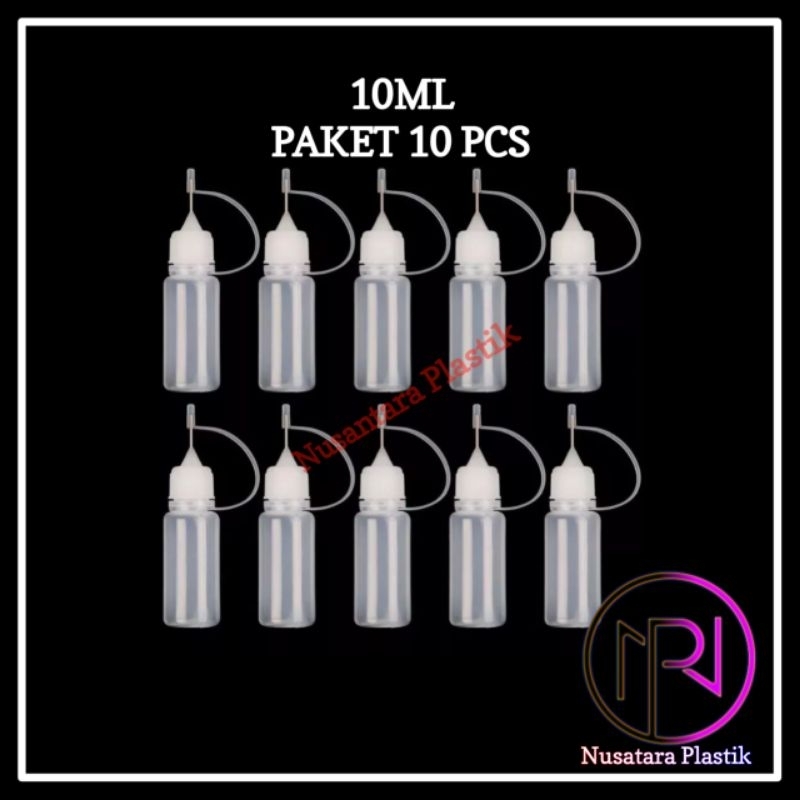 Jual isi 10 Botol Jarum Aplikator bottle craft tool Serba Guna 10ML ...