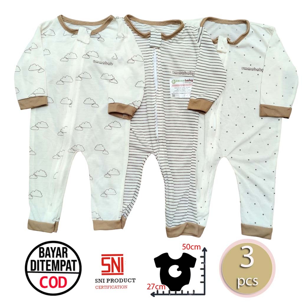 Jual ummababyshop 3 pcs Sleepsuit Bayi Baru Lahir Buka Kaki Romper Bayi ...