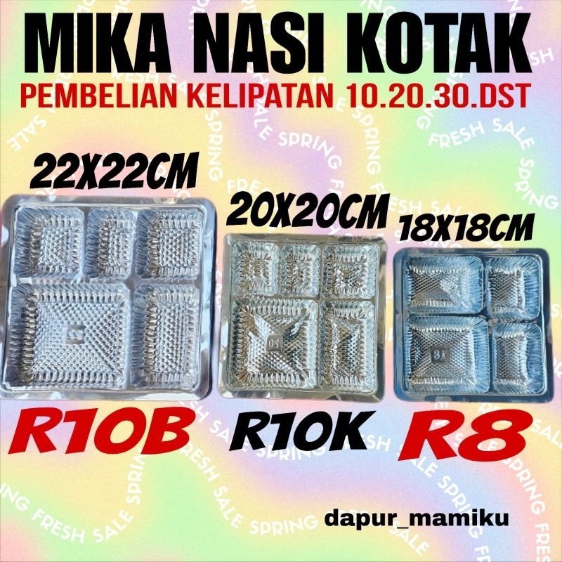 Jual DAPURMAMIKU ( Mika Dos Nasi 18x18 20x20 22x22 ) Mika Nasi Sekat 5 ...