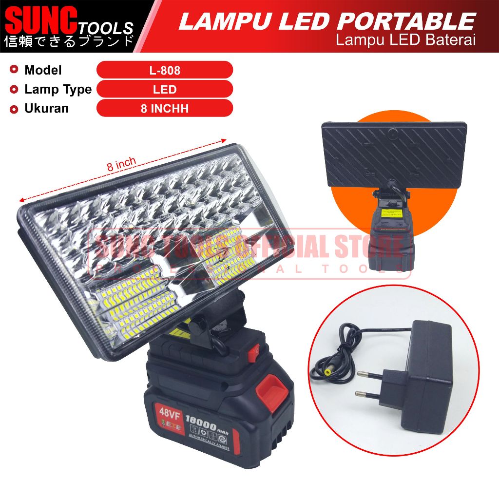 Jual SUNC TOOLS LED Portable Lampu LED Portable 8" inch Tenaga Baterai ...