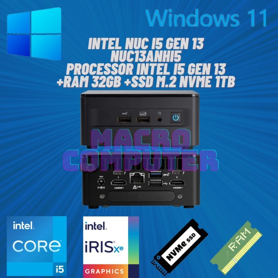 Jual MINI PC INTEL NUC i5 GEN 13 FULLSET WIN11 +RAM +SSD | INTEL NUC13ANHi5 NUC 13ANHi5 | Shopee ...