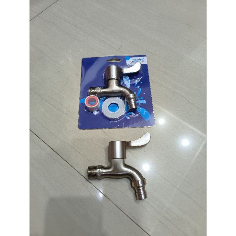 Jual 6101 SILVER Kran Tembok Taman Engkol Stainless Steel SUS 304 BANO ...