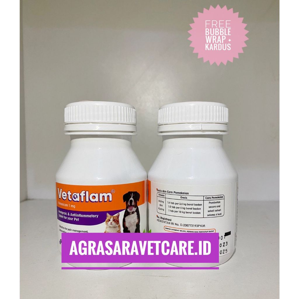 Jual Vetaflam 1 Botol (isi 50 Tablet)- meloxicam 1 mg antiinflam ...