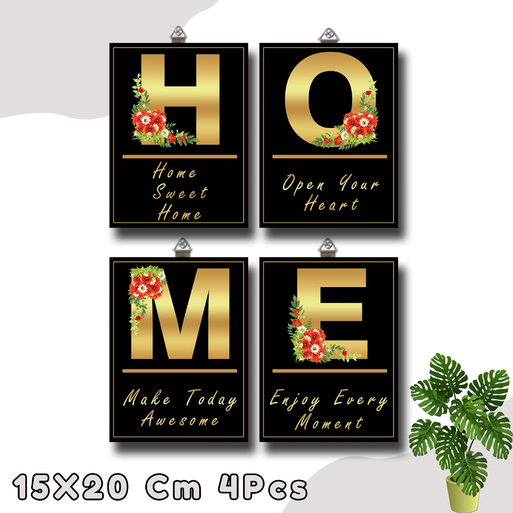 Jual Walldecoration hiasan dinding home 1 set murah isi 4 pcs pajangan ...