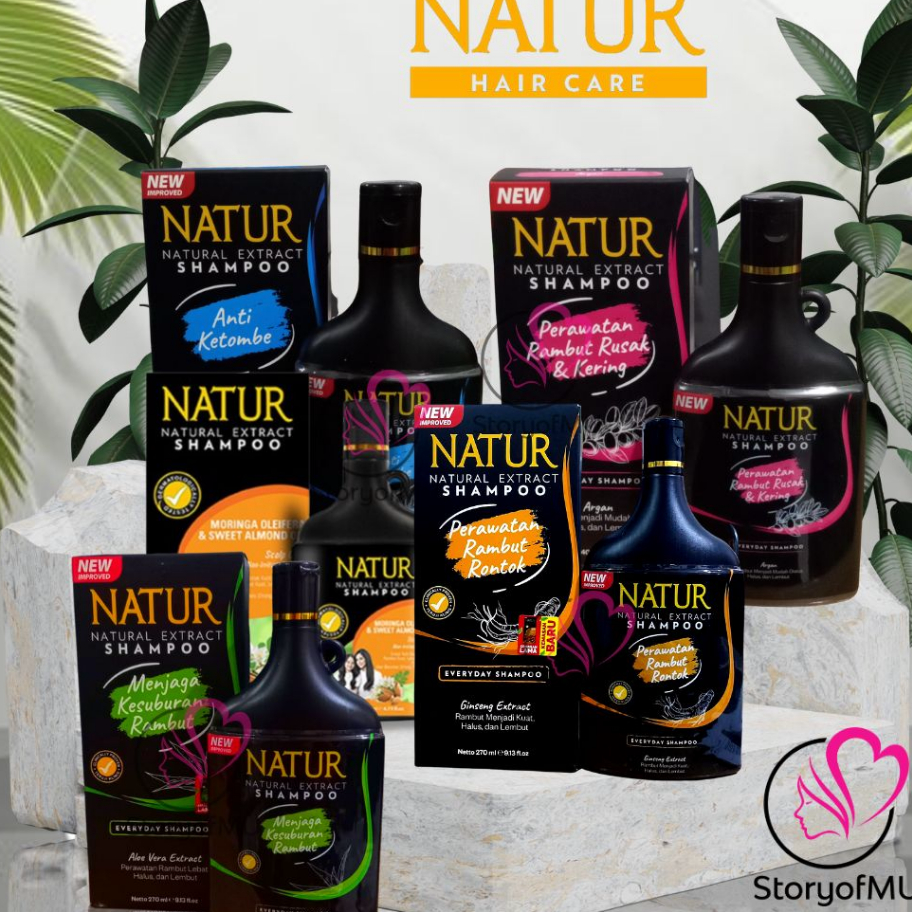 Jual Jual NATUR Natural Extract Hair Shampoo Shampo Rambut Ginseng / Tea Tree Oil Anti Dandruff ...