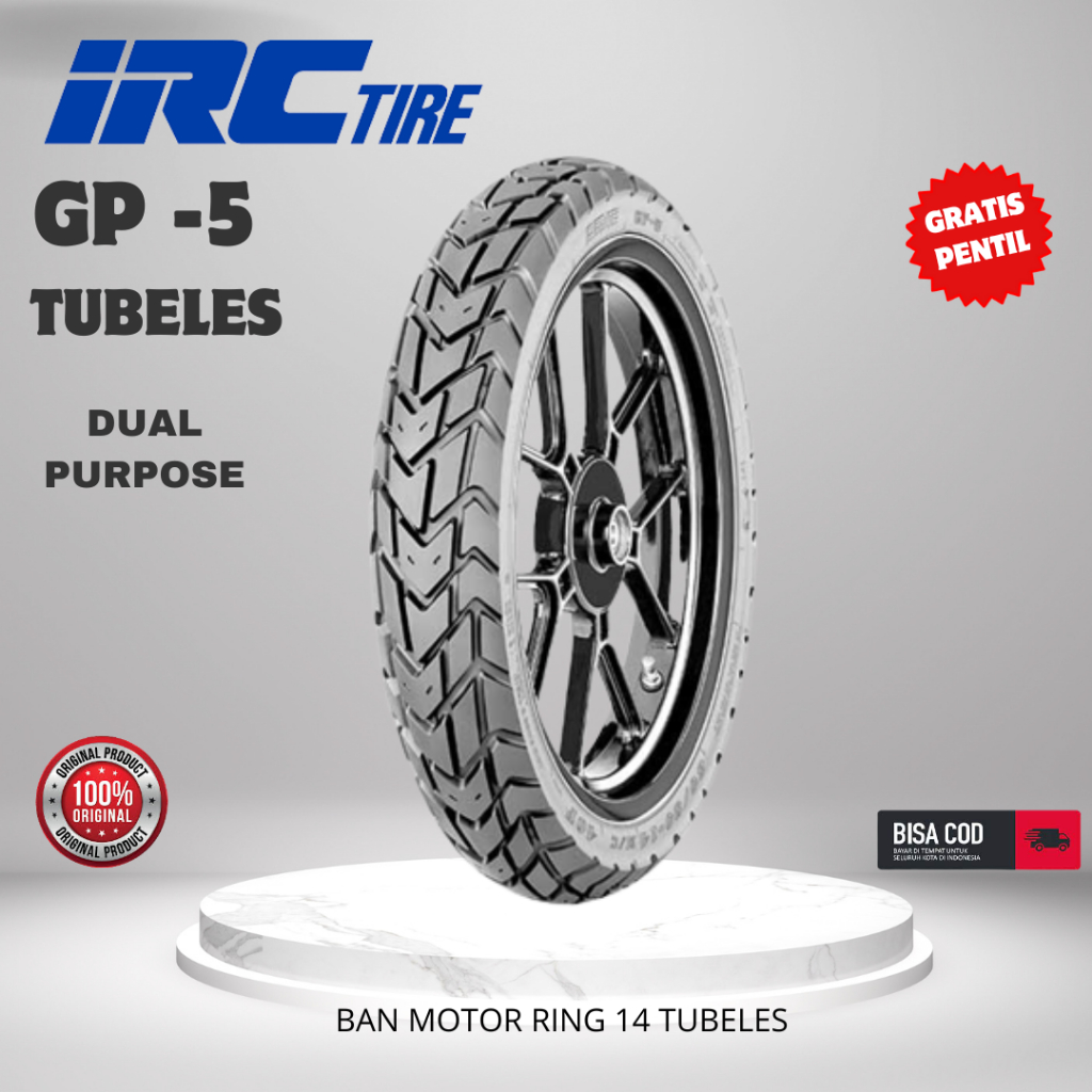 Jual Ban Motor IRC GP 5 80/90-14 Ban Motor Semi Trail Tubeles Free ...