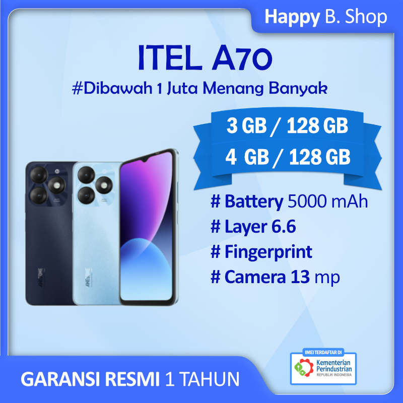 Jual Itel A70 4 /256 - 4/128 Resmi Indonesia | Shopee Indonesia
