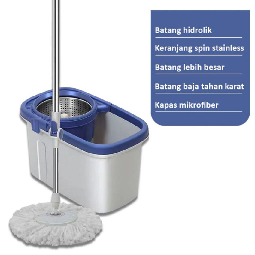 Jual Alat Pel Lantai Super Mop Magic Pel Microfiber dengan Ember Spin ...