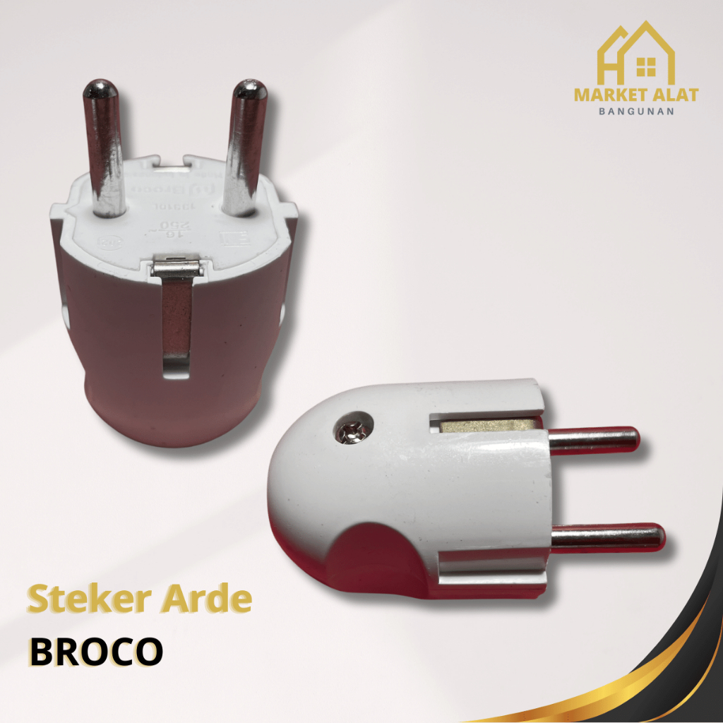 Jual Steker Arde BROCO Warna Putih / Colokan Plug Listrik Arde Broco ...