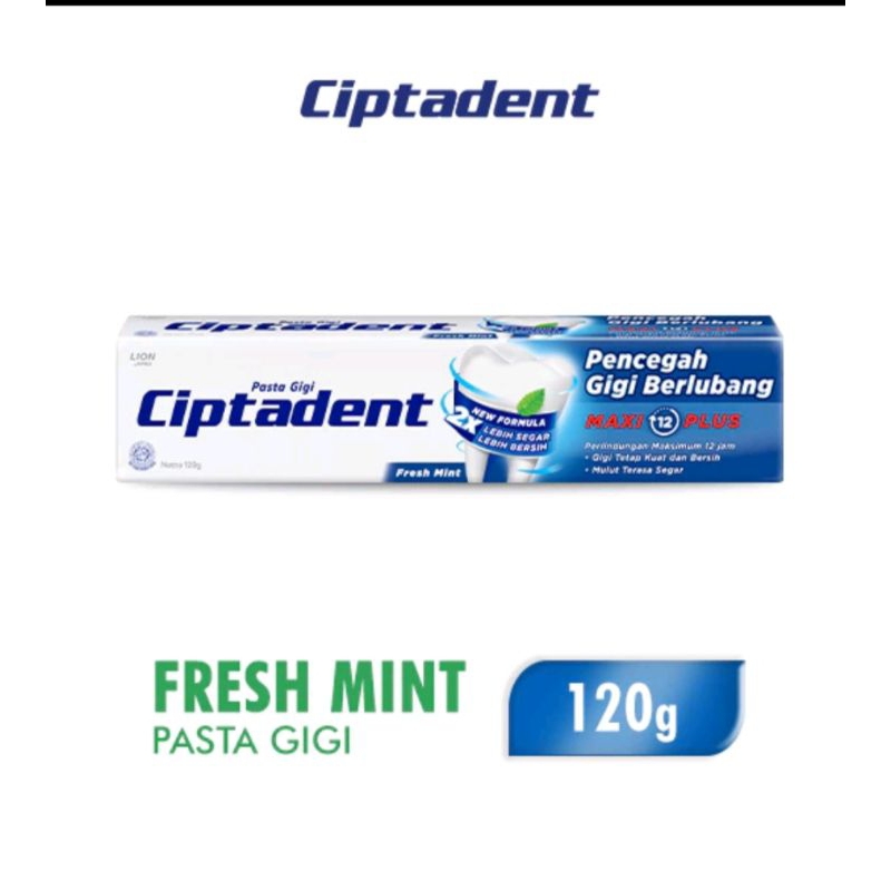 Jual CIPTADENT PASTA GIGI FRESH MINT 120G | Shopee Indonesia