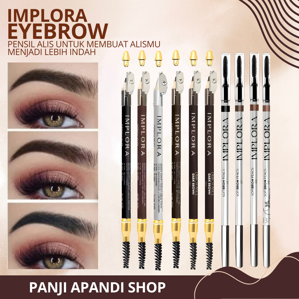 Jual Pensil Alis Implora 2in1 BPOM - Eyebrow Pencil + Serutan + Sikat ...