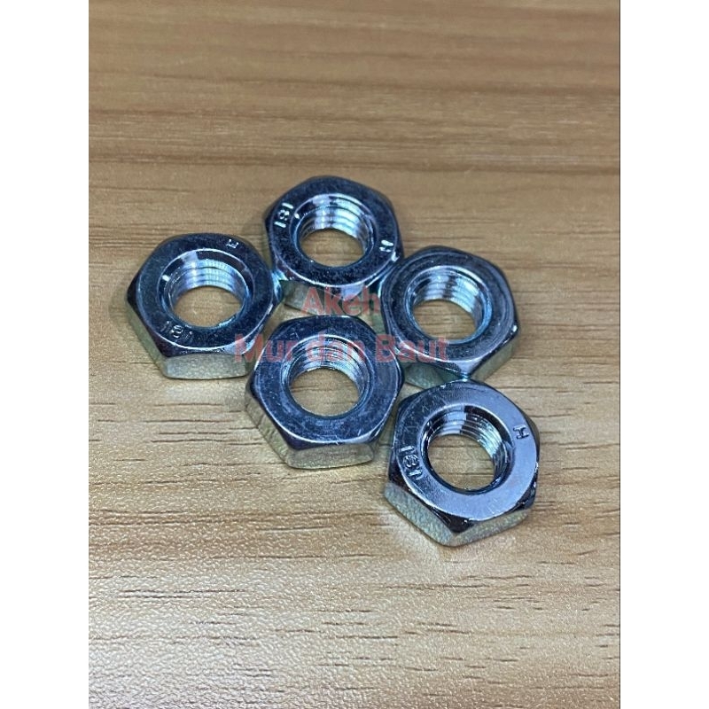Jual Mur Besi Putih M12 / Mur Hex Nut M12 | Shopee Indonesia