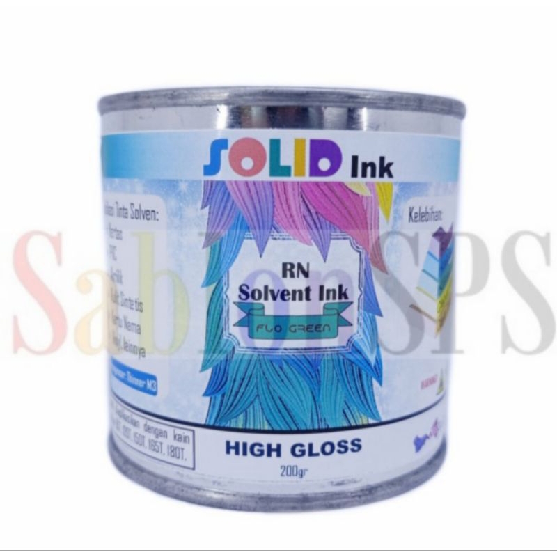 Jual TINTA SABLON PVC SOLVENT BASED 200GR FLO GREEN KERTAS VINYL ...