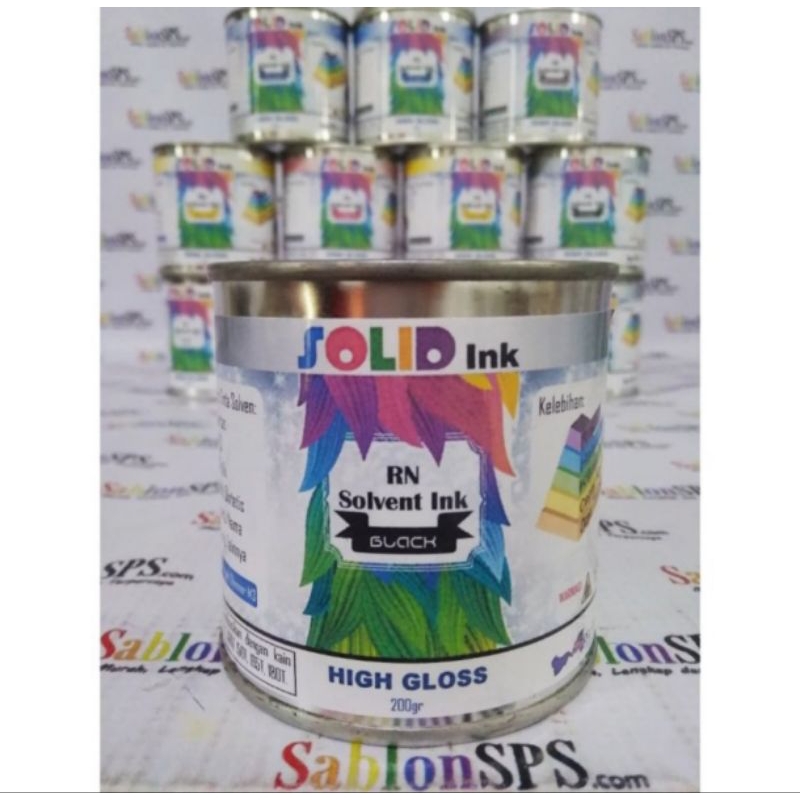 Jual TINTA SABLON PVC SOLVENT BASED 200GR BLACK HITAM KERTAS VINYL ...
