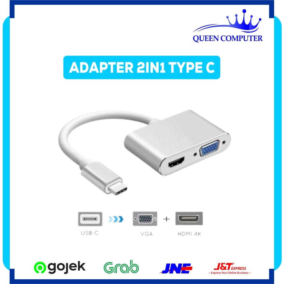 Jual Adapter 2IN1 USB TYPE C To HDMI & VGA Support 4K Type c to hdmi ... Jual Adapter 2IN1 USB TYPE C To HDMI & VGA Support 4K Type c to hdmi ...