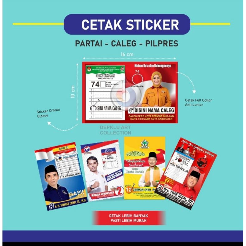 Jual cetak stiker partai | Shopee Indonesia