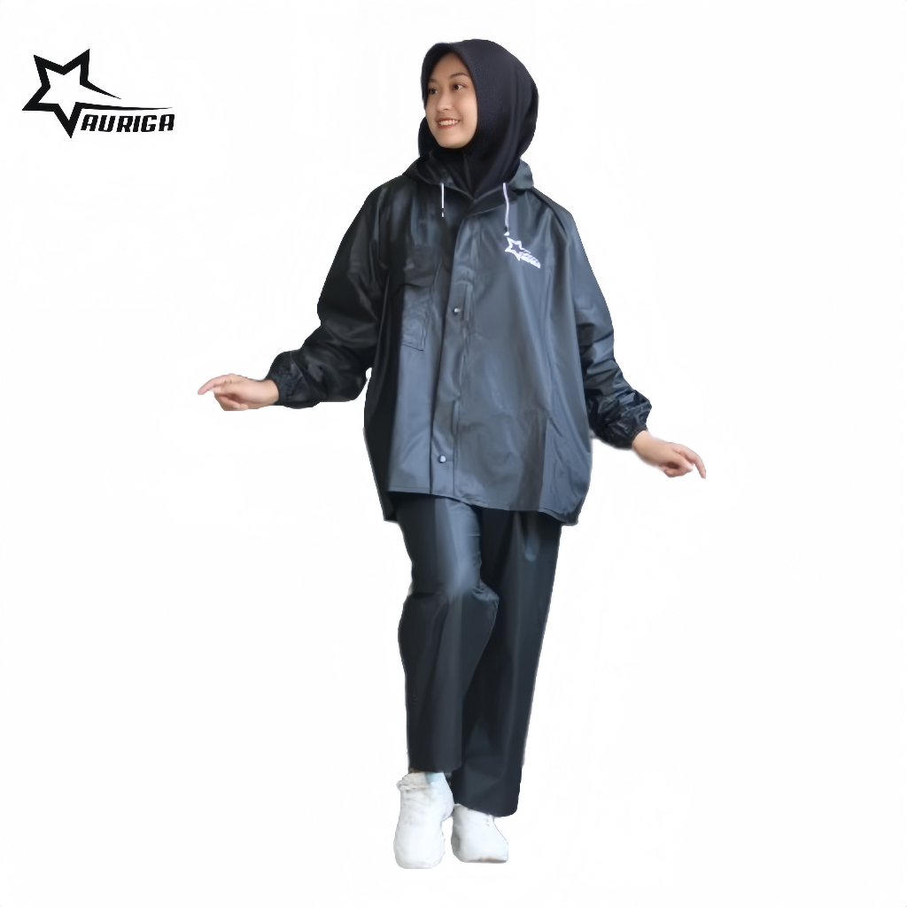 Jual Jas Hujan Raincoat Anti Rembes Pria Wanita Dewasa Tebal Kuat Elastis Bahan PVC 0.25 Premium ...