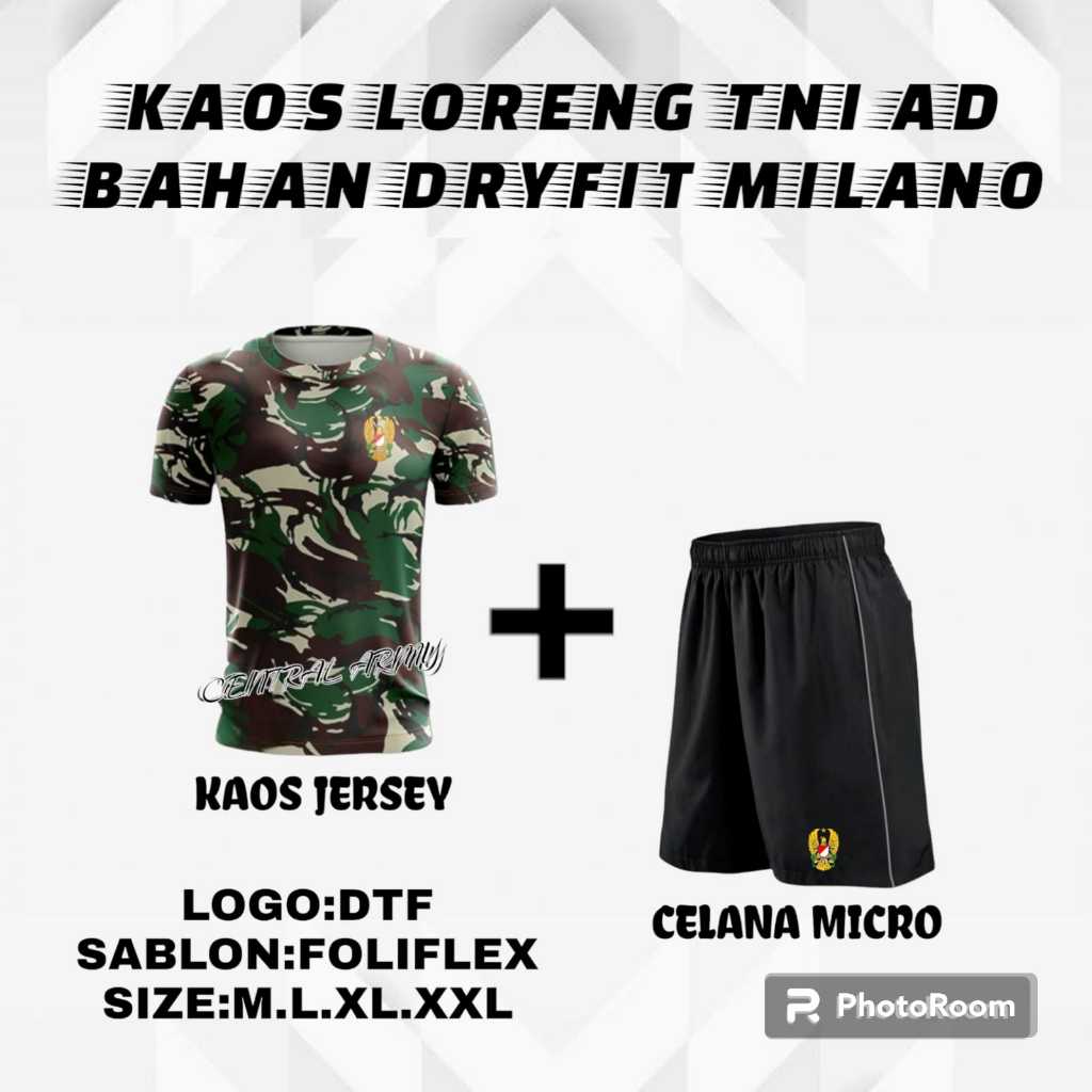 Jual kaos jersey loreng TNI AD Kaos Loreng TNI Baju Loreng TNI bahan ...