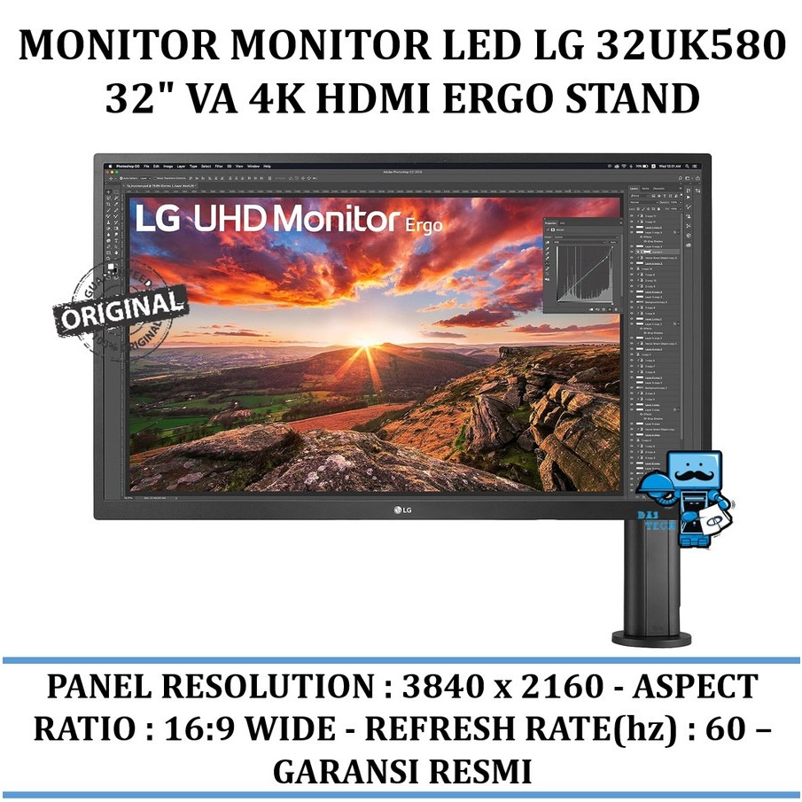 Jual Monitor Monitor Led LG 32uk580 32" Va 4k Hdmi Ergo Stand | Shopee Indonesia