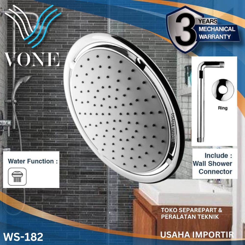 Jual Promo VONE WS-182 Wall Shower Set Bulat Tembok Mandi Head Kepala Tanam Original Stainless ...