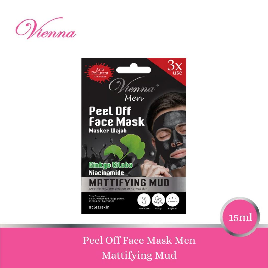 Jual VIENNA MEN FACE MASK CLAY MATFYING MUD - 15 ML | Shopee Indonesia