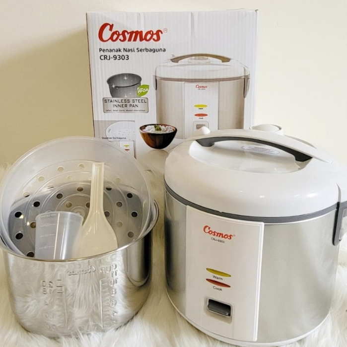 Jual COSMOS PENANAK NASI RICE COOKER CRJ-9303 BODY STAINLESS KAPASITAS ...