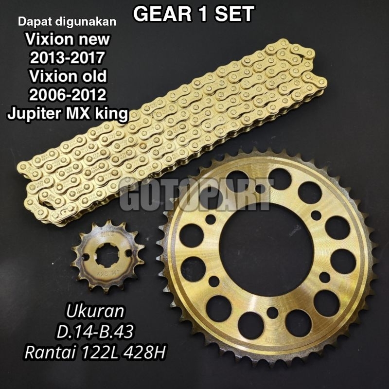 Jual Gear Gir set Vixion old Vixion new nvl Nva Jupiter MX king Gigi tarik gearset model sss ...