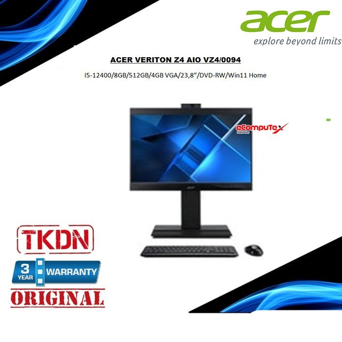 Jual ACER VERITON Z4 - CORE I5 (VZ4/0094) I5 12400 8G SSD 512G VGA 23.8 ...
