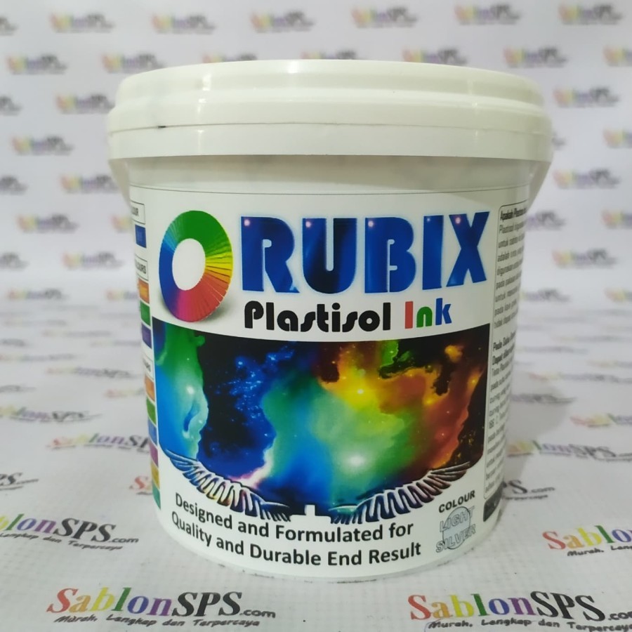 Jual TINTA SABLON PLASTISOL RUBIX LIGHT SILVER 1KG | Shopee Indonesia