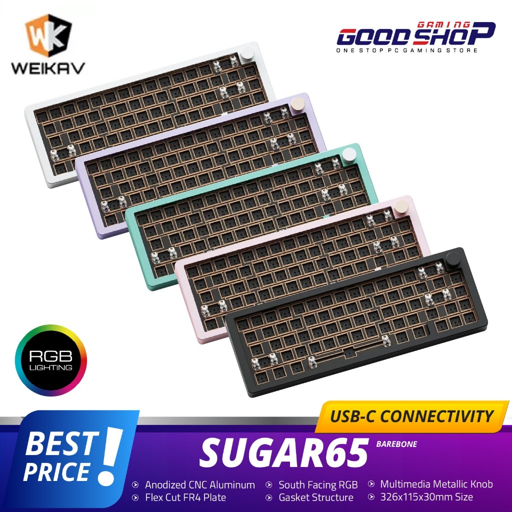 Jual Sugar65 65% Gasket Aluminum Mechanical Keyboard Barebone | Shopee ...