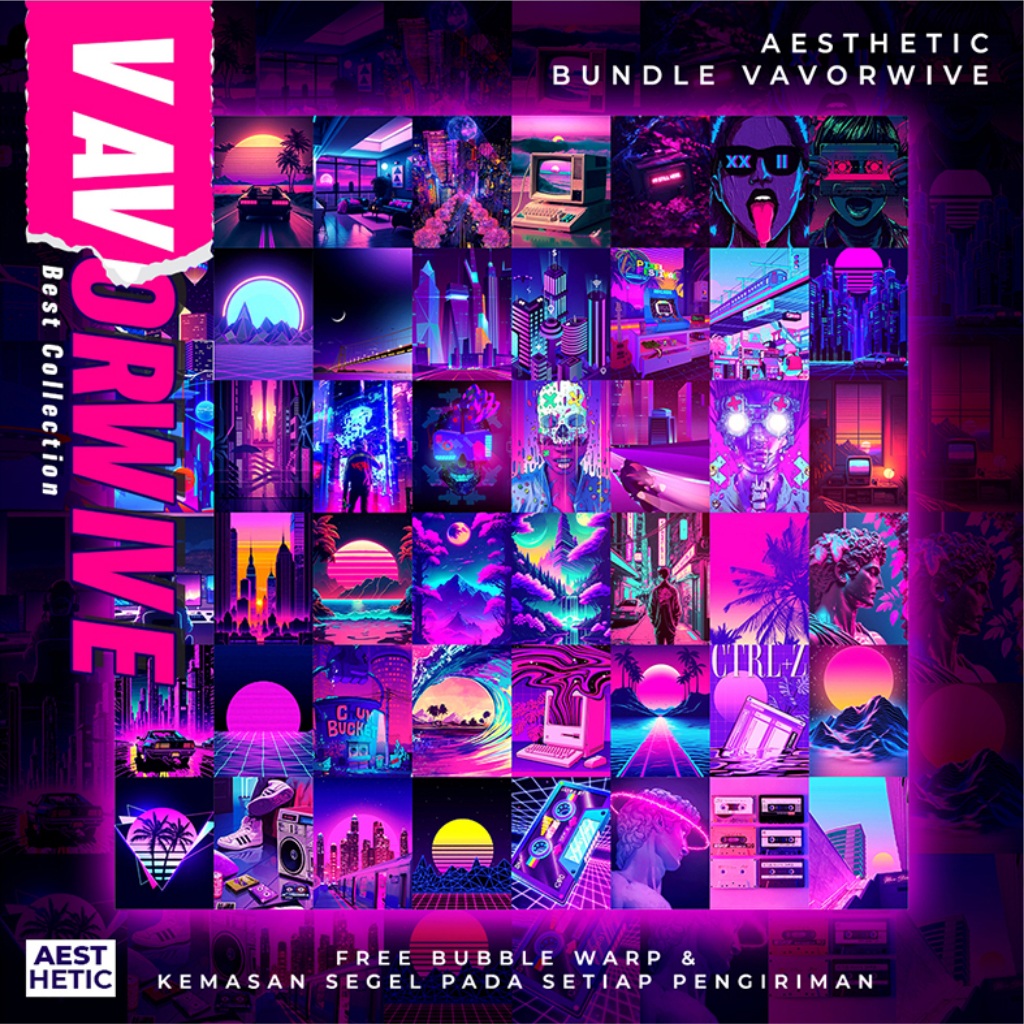 Jual Poster Dinding Aesthetic Bundle Vavorwave Isi 24/48 Poster ...